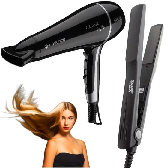Prancha alisadora taiff ceramica + secador cadence sec510 potente 1900w ...