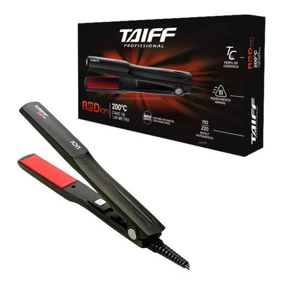 Prancha Cabelo Taiff Red Ion Ceramica Bivolt Preta - 100141 - Chapinha ...