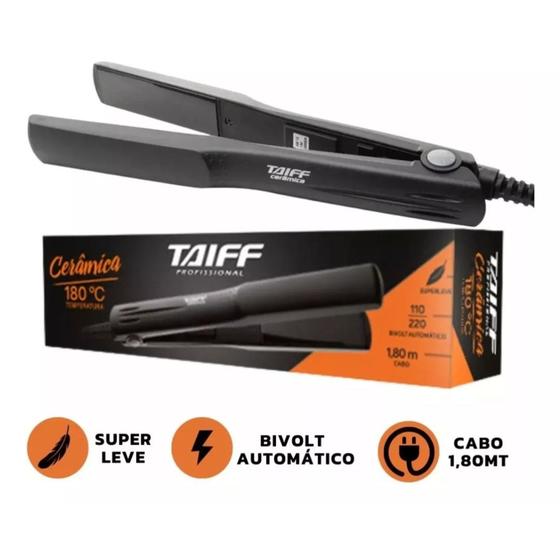 Prancha de Cabelo Chapinha Taiff Clássica Cerâmica Preta 110V/220V ...