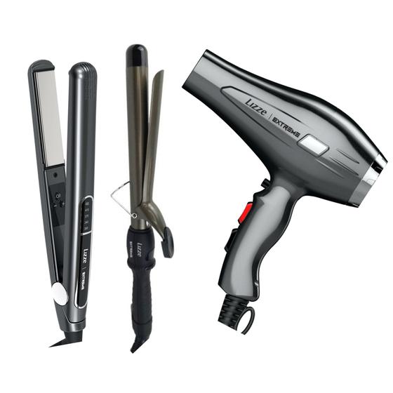 Prancha Extreme Slim Lizze 250º 220v + Modelador Lizze + Secador ...