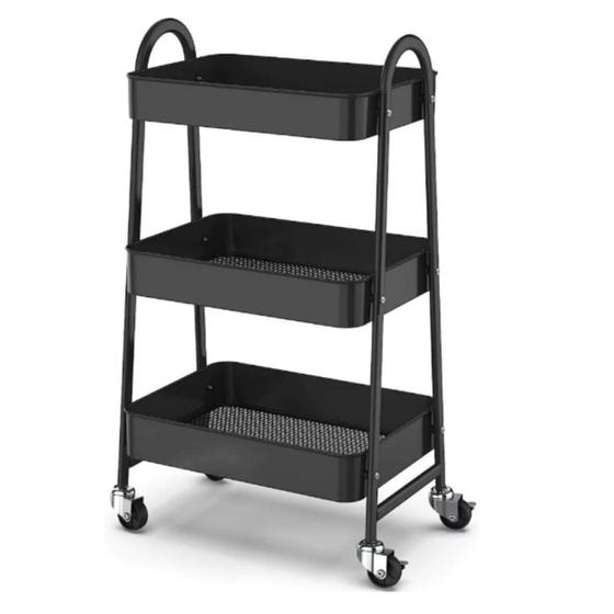 Prateleira Com Rodinhas 3 Andares Multiuso Carrinho Fruteira - GLOBALMIX - Móveis para Sala de ...