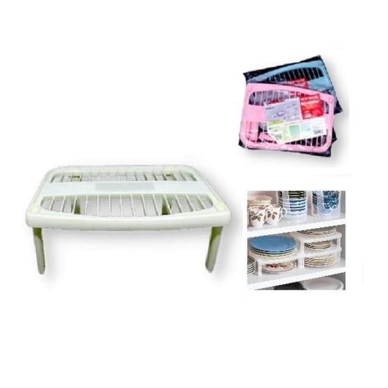 Prateleira organizadora de armario para pratos copos e chicaras ...