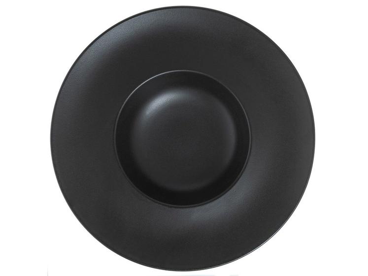 Prato Apresentação Risoto e Massa Porcelana Retrô Preto Fosco 27cm ...