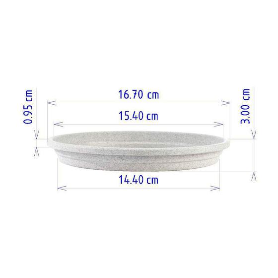 Prato Desli para Vasos Granito - 17cm - Prato para Vaso de Planta ...
