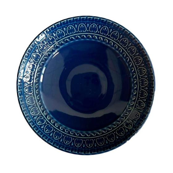 Prato Fundo em Cerâmica Greek Azul Navy 21,5cm - 1 unid. - PORTO BRASIL ...