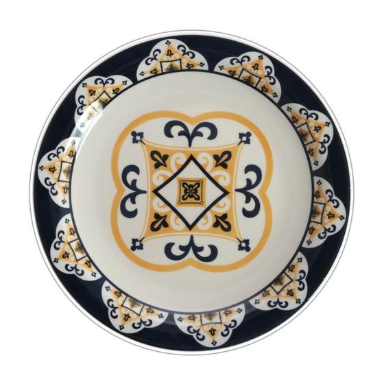 Prato Raso Floreal São Luís 26 cm Azul e Amarelo Oxford - Prato Raso ...
