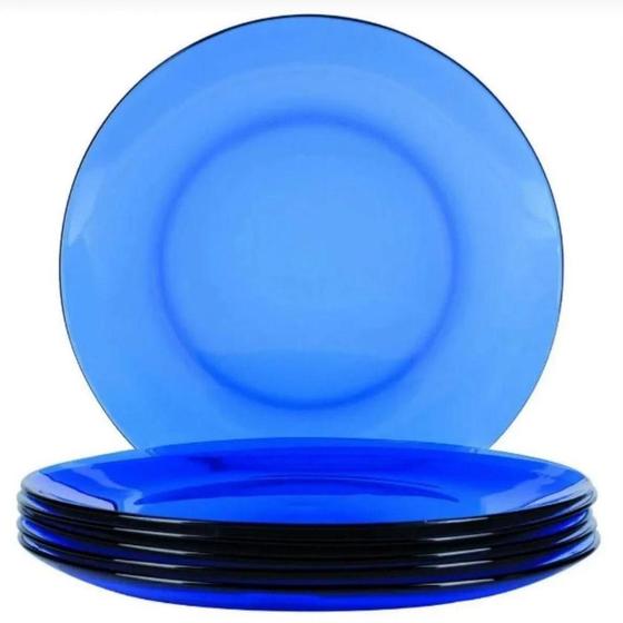 Prato Raso Oceano Duralex Azul - 6 Unidades - Prato Raso - Magazine Luiza