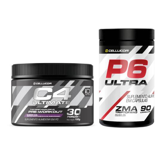 PRÉ-TREINO C4 ULTIMATE (150g) + TEST BOOSTER P6 - ZMA (90 cápsulas ...