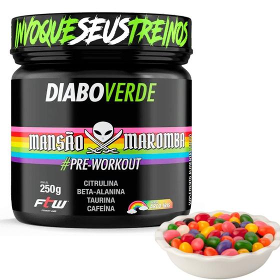 Pré treino Diabo Verde Toguro Mansão Maromba Ftw 250g 50 Doses - Pré ...