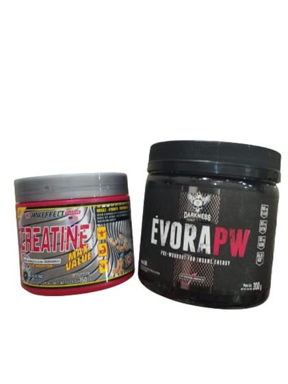 Pré Treino Evora 300g Darkness integralmedica + Creatina 150g importada ...