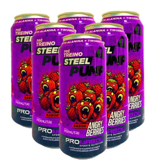 Pré Treino Sabor Angry Berries Steel Pump 6 Unidades De ...