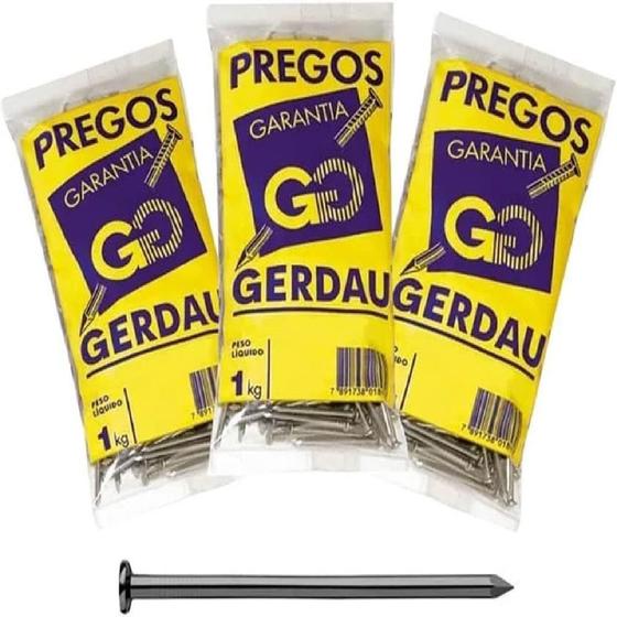 Prego Gerdau com Cabeça 22x48 1kg - Embalagem com 20 Unidades - Prego ...