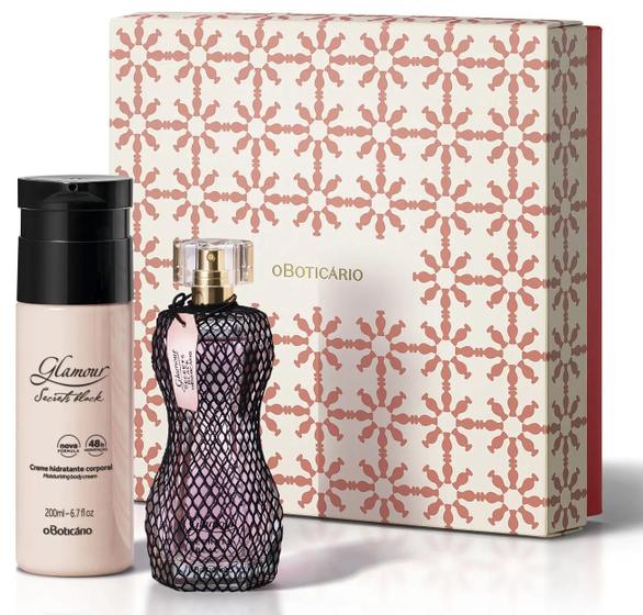 Presente feminino o boticário perfume glamour secrets black - Kit de ...