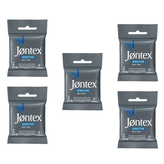 Preservativo Jontex Sensitive Com 3 Un Kit C/5 Pacotes - Preservativo ...