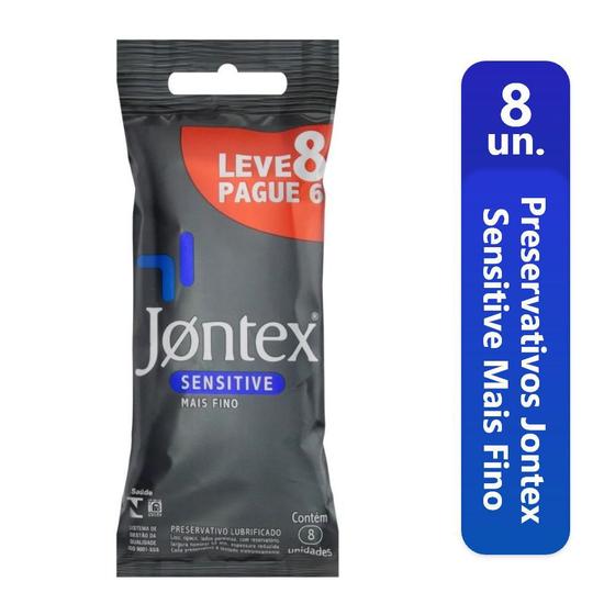 Preservativo Lubrificado Sensitive Jontex Pacote Leve 8 Pague 6 ...