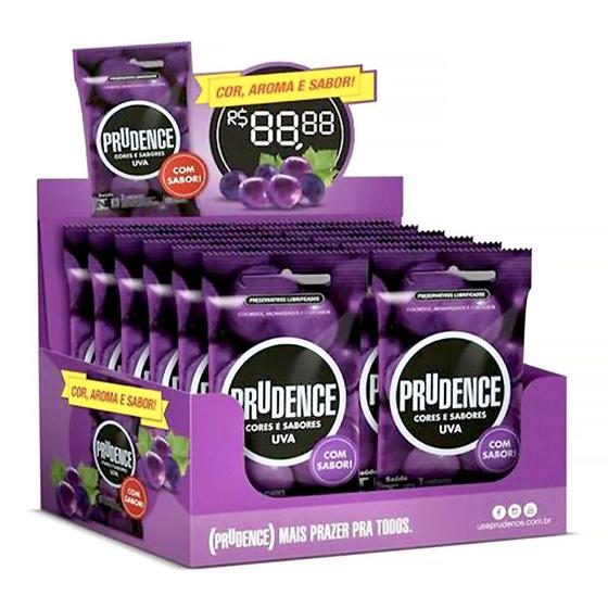 PRESERVATIVO PRUDENCE CORES E SABORES UVA 12x3 UNIDADES - PRUDENCE ...