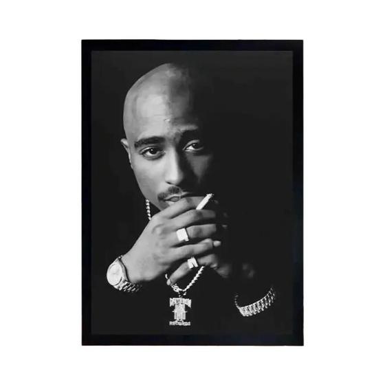 Preto Branco 2PAC Tupac Hip Hop Rapper Música Álbum Capa Tela Pintura ...