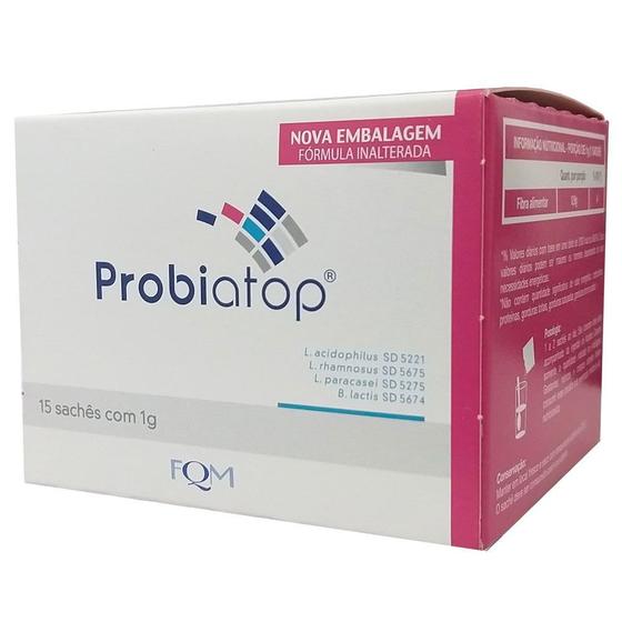 Probiatop Suplemento Simbiótico c/ 15 Sachês de 1g Cada - Lactobacilos ...