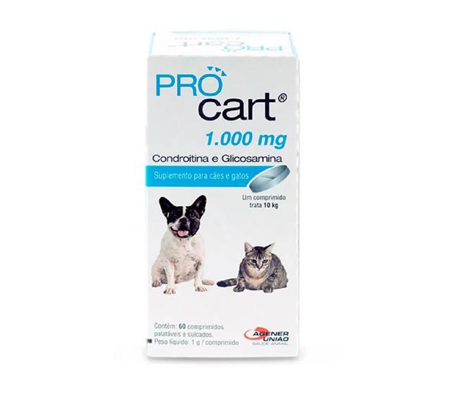 ProCart 1000mg 60 Comprimidos Suplemento Alimentar Cães e Gatos ...