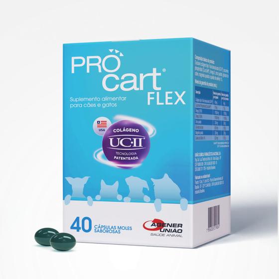 Procart Flex Colágenos Cães E Gatos 40 Cápsulas - Agener União - Ômega ...
