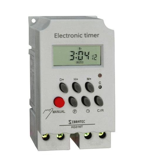 Programador Timer Digital P/ Trilho Din 10 Programas On-Off NA+NF 25A KG316T Bivolt Sibratec ...