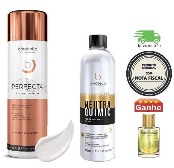 Progressiva Perfecta Brilho Gloss 1l + Neutraquimic 500ml - BORABELLA ...