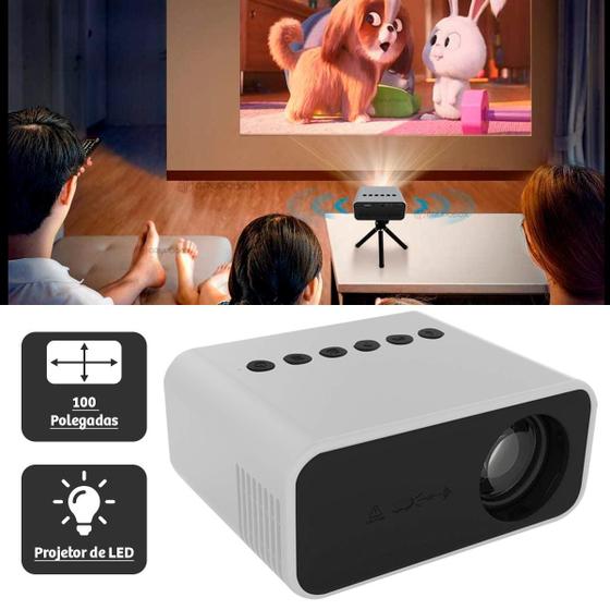 Projetor De Imagens Led Branco Micro SD Pendrive USB Mini - Durawell - Projetor - Magazine Luiza