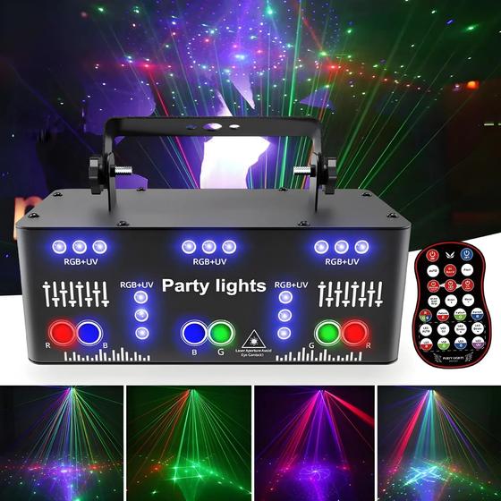 Projetor De Luz Laser De Palco LED RGB 21 Furos DJ Disco Beam Patterns ...