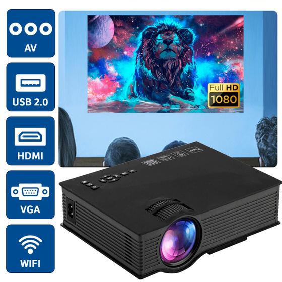 Projetor Portatil Led Com Ajuste De Foco 1800Lumens Wifi - Led ...