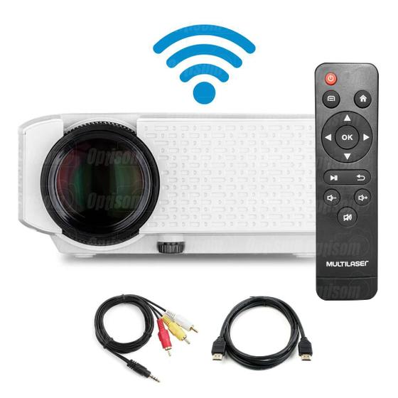 Projetor Wifi Multilaser PJ002 Smart Screen 1800 Lumens HDMI RCA USB ...
