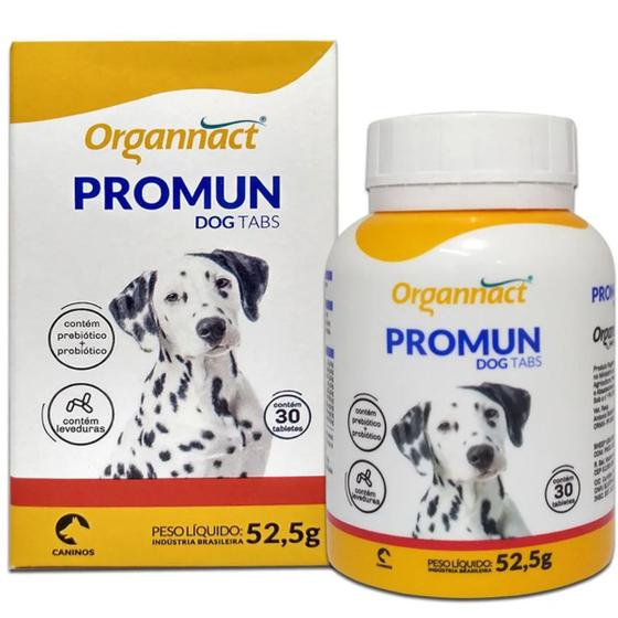 Promun Dog Tabs 52,5g - 30 Tabletes Organnact - Vitaminas e Suplementos ...