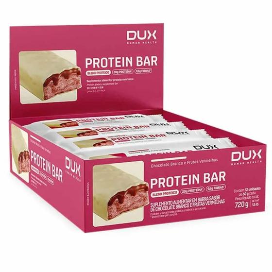 Protein Bar Sabor Chocolate Branco e Frutas Vermelhas de 60g Display c ...