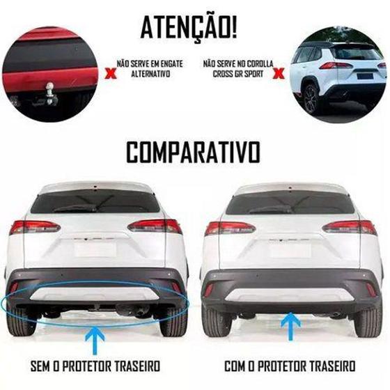 Protetor Parachoque Traseiro Corolla Cross 2021/23 Preto - TG POLI - Protetor de Para-choque ...