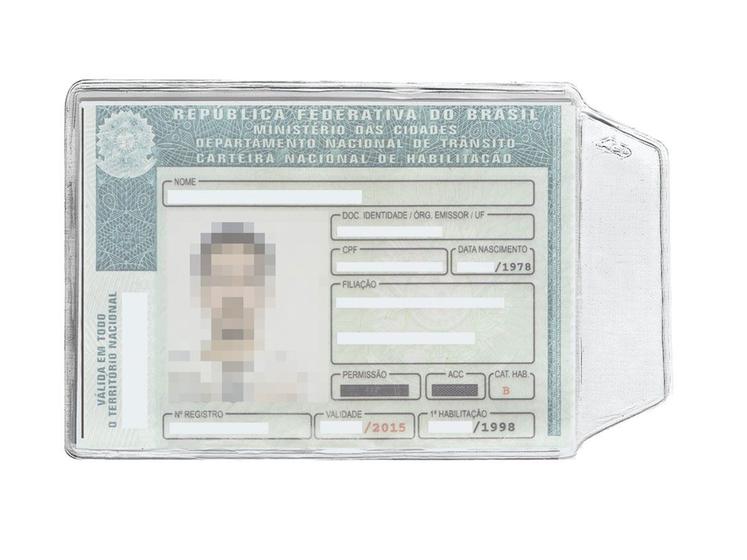 Protetor Porta Documentos com Aba CNH, 65 x 90mm, Pacote c/ 100 ...