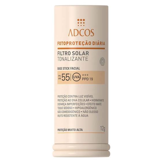 Protetor Solar Adcos Tonalizante Base Stick Bronze FPS55 12g - Protetor ...