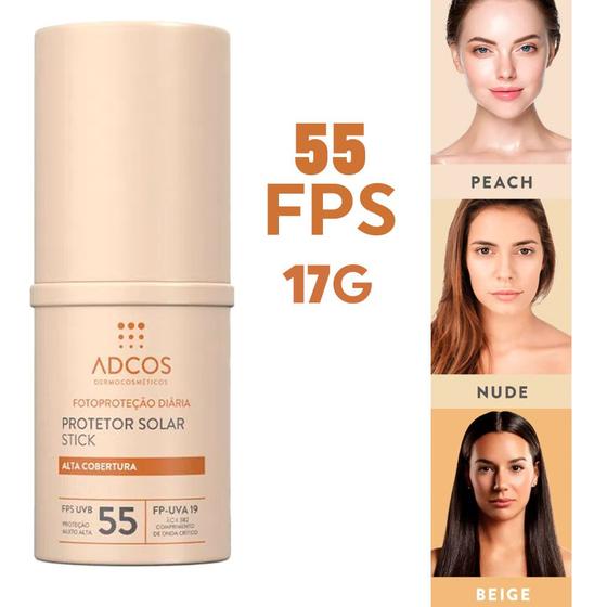 Protetor Solar Adcos Tonalizante Base Stick Fps55 17g - Protetor Solar ...