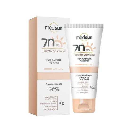 Protetor Solar Com Base Medsun Facial Bege Claro 40g - Protetor Solar ...