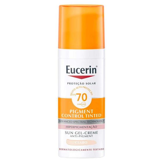 Protetor Solar com Cor Eucerin Sun Pigment Control Tinted FPS70 ...
