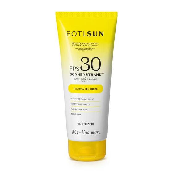 Protetor Solar Corporal Gel Creme FPS 30 BOTI.SUN 200g - OBoticario ...