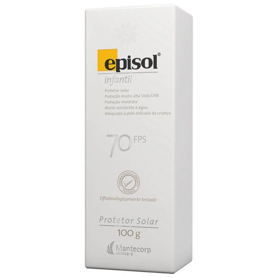 Protetor Solar Corporal Infantil Episol FPS70 com 100g - Protetor Solar ...
