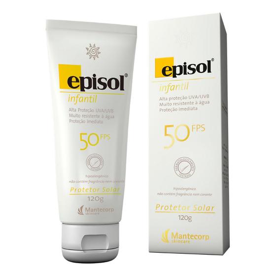 Protetor Solar Episol Infantil FPS 50 Loção 120g - Protetor Solar ...
