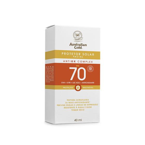 Protetor Solar Facial Australian Gold Antiox Complex Ultra Fluido FPS ...