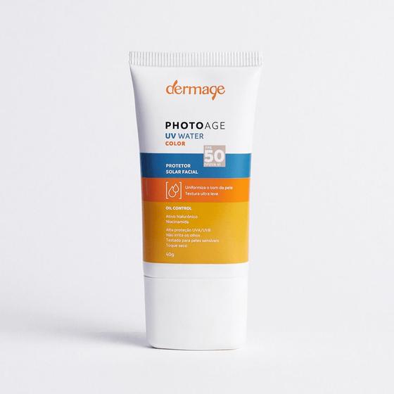 Protetor Solar Facial Dermage Photoage UV Water Color FPS 50 Médio ...