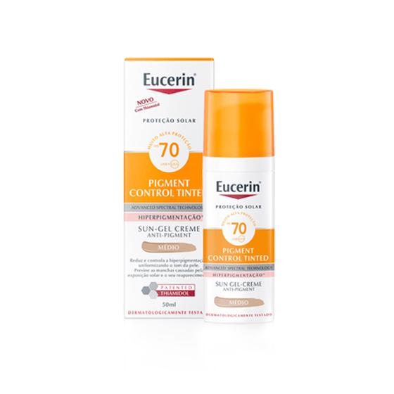 Protetor solar facial eucerin sun pigment control tinted médio fps70 ...