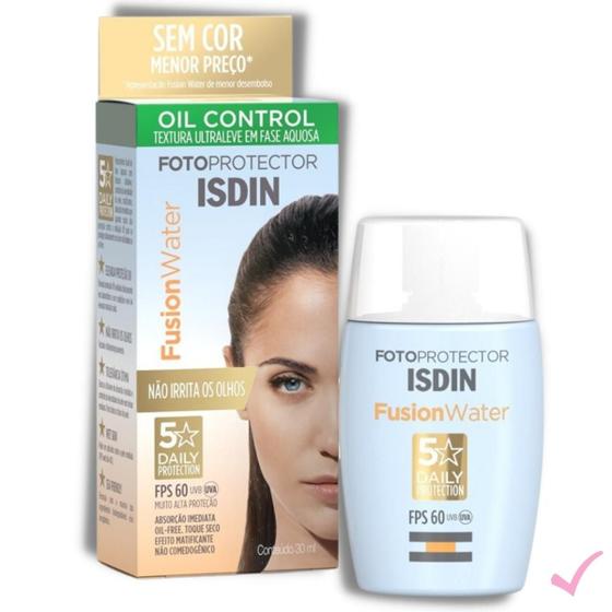 Protetor Solar Facial Fusion Water S/Cor Fps 60 Isdin Rosto - Protetor Solar Dermocosmético ...