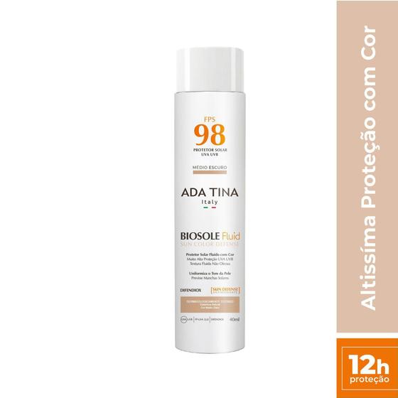 Protetor Solar Fluido Com Cor Biosole Fluid Sun Color Defense FPS 98 ...