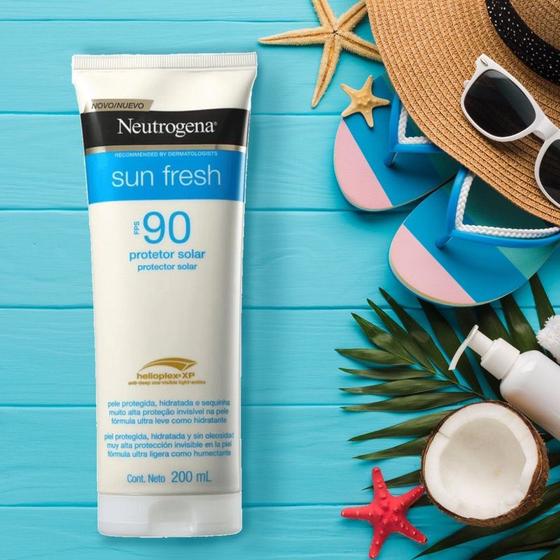 Protetor Solar Neutrogena Fps 90 Sun Fresh 1 Unidade De 200 Ml ...