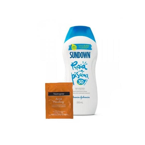 Protetor Solar Sundown Praia e Piscina FPS 30 200ml + Sache Neutrogena ...