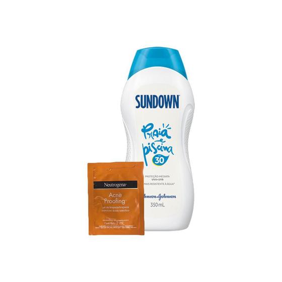 Protetor Solar Sundown Praia e Piscina FPS 30 350ml + Sache Neutrogena ...
