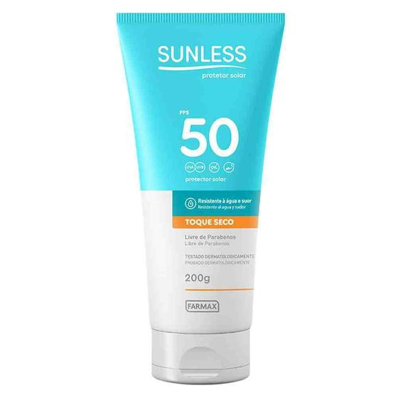 Protetor Solar Sunless - Toque Seco FPS 50 200g - FARMAX - Protetor ...